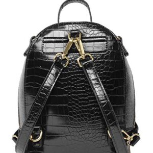 Pixie Mood Cora 9 x 7 Vegan Leather Convertible Backpack, Black Croc