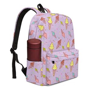 Ice Cream Fashion Backpack Casual 17 Inch Bookbag,Cute Lightweight Daypack Laptop Backpack for Teen/Boys/Girls