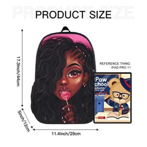 Tinysky African Black Women Laptop Backpack Cute Bookbag for Work Travel Hiking Camping 17 Inch