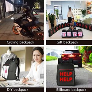 Welaso Smart Bluetooth LED Backpack with Colorful LED Sign Panel and Programmable, DIY Laptop Daypack Bag,Black (Large 25L,without Rain Cover)