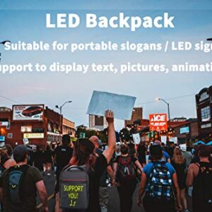 Welaso Smart Bluetooth LED Backpack with Colorful LED Sign Panel and Programmable, DIY Laptop Daypack Bag,Black (Large 25L,without Rain Cover)