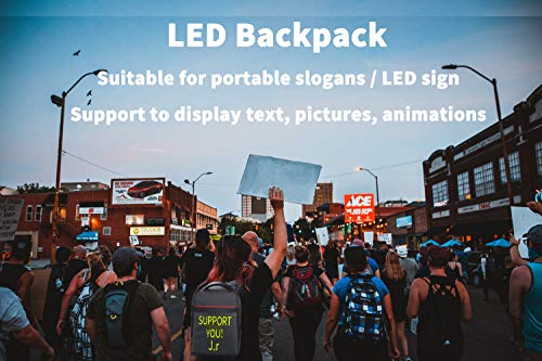 Welaso Smart Bluetooth LED Backpack with Colorful LED Sign Panel and Programmable, DIY Laptop Daypack Bag,Black (Large 25L,without Rain Cover)