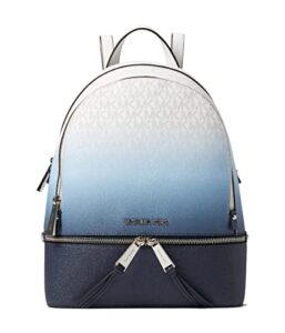 michael kors rhea zip medium backpack chambray/navy one size