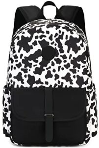 bluboon girls womens college laptop backpack cow print school bookbag travel rucksack school bag with usb charging port for high school