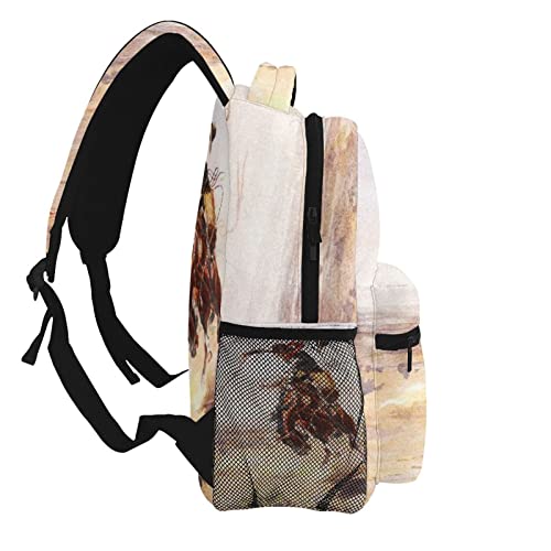 Multi leisure backpack,Vintage Rodeo Cowboy Bronc Rider,Travel Sports School Bag for Adult Youth College Students