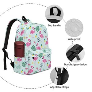 Flamingo Backpack 16 Inch Laptop Backpack Toddler Bookbag Lightweight Water Resistant School Bag Casual Shoulder Bag for Boys Girls