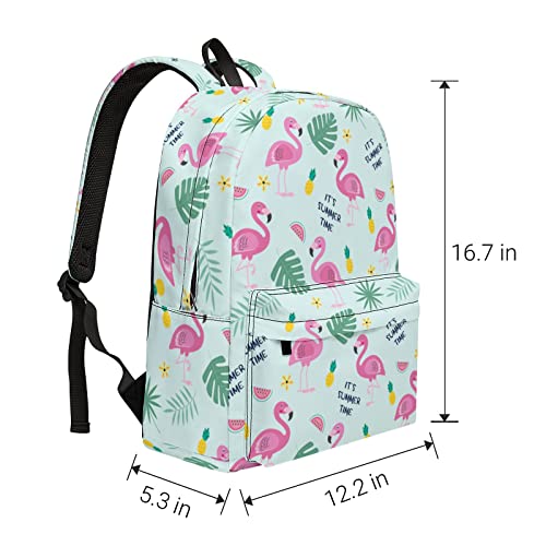 Flamingo Backpack 16 Inch Laptop Backpack Toddler Bookbag Lightweight Water Resistant School Bag Casual Shoulder Bag for Boys Girls