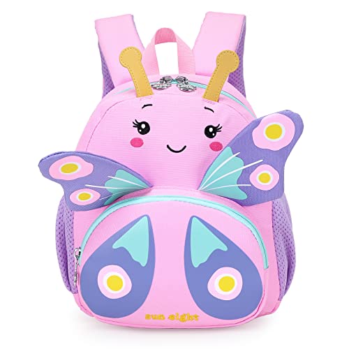 Toddler Backpack for Girls Kids Backpack Cute 3D Cartoon School Bag for Baby Girl Boy 1-5 Years（Butterfly)