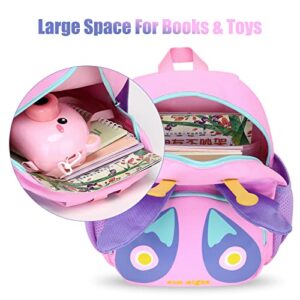 Toddler Backpack for Girls Kids Backpack Cute 3D Cartoon School Bag for Baby Girl Boy 1-5 Years（Butterfly)