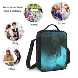 FunnyStar Dead Cthulhu Waits Dreaming. 3 Pieces Backpack Set Lunch Bag Pencil Case For Women Men Boys Girls School Work One Size bbsjtz02354178a Bbsjtz02354178a