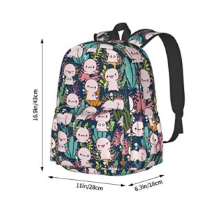 MISOLAXI Axolotl Sea Weed Aquarium Large Backpack Casual Daypacks, Backpacks For Men And Women College Bag Laptop Backpacks