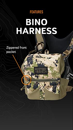 Mystery Ranch Bino Harness 12x, Chest Rig, Binocular Case, Tactical Pouch, for Rough Country, Hunting, Outdoors - Coyote-XL