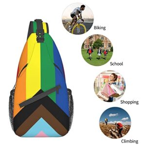 Rainbow LGBT Gay Pride Sling Bag Crossbody Backpack for Men Women Multipurpose Travel Hiking Daypack Crossbody Chest Bag