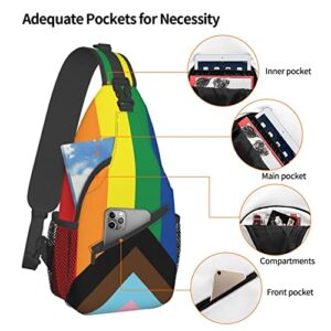 Rainbow LGBT Gay Pride Sling Bag Crossbody Backpack for Men Women Multipurpose Travel Hiking Daypack Crossbody Chest Bag