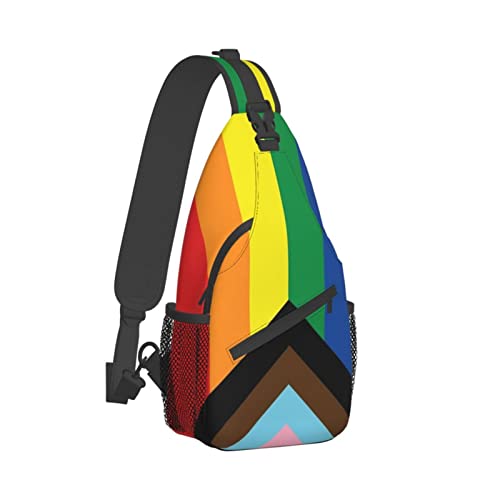 Rainbow LGBT Gay Pride Sling Bag Crossbody Backpack for Men Women Multipurpose Travel Hiking Daypack Crossbody Chest Bag