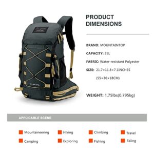 MOUNTAINTOP Hiking Backpack 35L Outdoor Travel Camping Day Pack with Rain Cover for Men Women