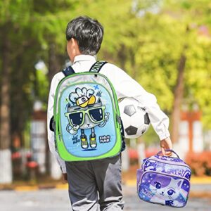 Boys Backpack 16 Inch Cute Cat Backpack for Boys Preschool Kindergarten Elementary Kids Backpacks for Boys Kawaii Light Blue Backpack Large Capacity