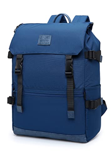 SansPeur EWART Backpack, Casual Back Pack with Laptop Sleeve, designed for Work, Travel, School & College, Navy Blue