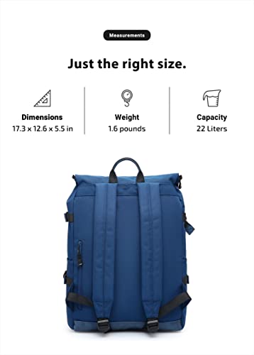 SansPeur EWART Backpack, Casual Back Pack with Laptop Sleeve, designed for Work, Travel, School & College, Navy Blue