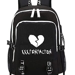 JOOJER Creative XXX Black Sports Revenge Backpack for Mans,Broken Heart Durable Backpack Usb Computer Bag (Black2)