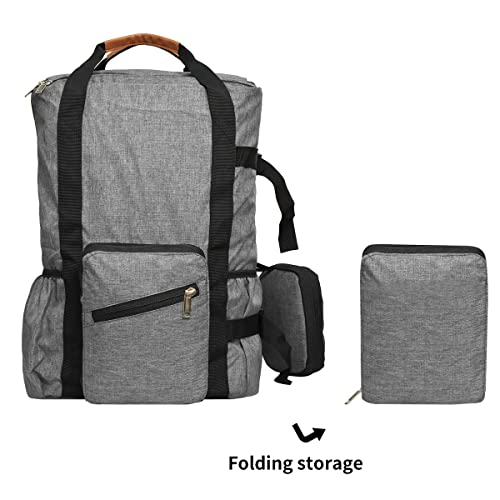 BEMYGREENBAG foldable hiking backpack waterproof daily backpack swim backpack yoga backpack outdoor backpack (grey)