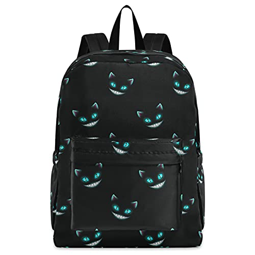 ZzWwR Cute Cheshire Cat Faces Pattern Casual Polyester Computer Backpack Large Daypack for Business Sport Travel School Bookbags