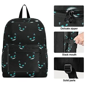 ZzWwR Cute Cheshire Cat Faces Pattern Casual Polyester Computer Backpack Large Daypack for Business Sport Travel School Bookbags