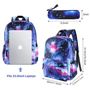 SAMIT School Backpack School Bag Galaxy Backpack Rucksack Kid Backpack Set with Pencil Case for Boys Girls Elementary