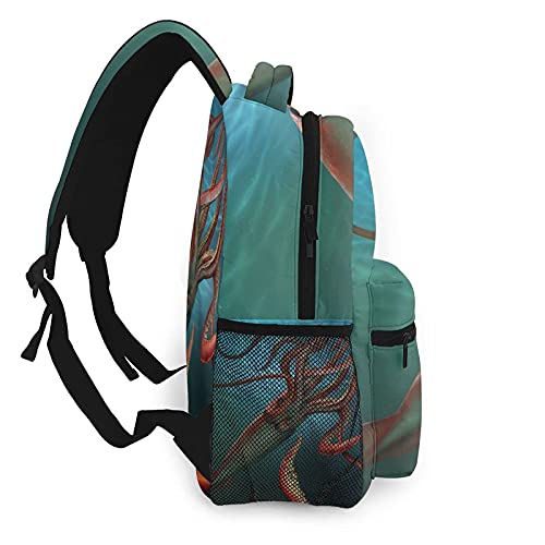 Cool Giant Squid Boys&Teen&Adult Backpack Office Sackpack Stylish Luggage Lightweight School College Travel Bags