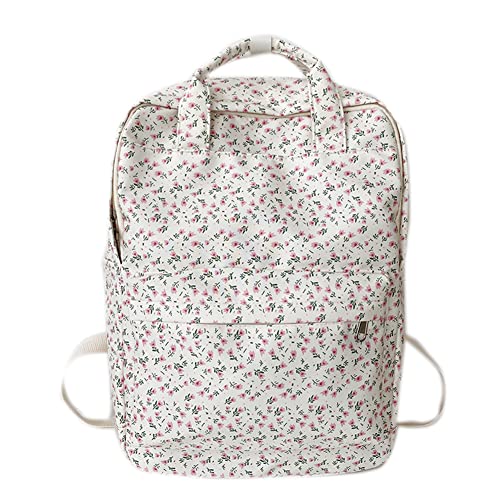 Aktudy Fashion Floral Printed Backpack Student Travel Large Capacity School Bag