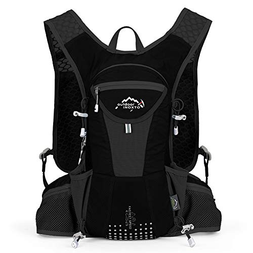 BenU Hiking Backpack Cycling Rucksack Water Resistant 12L Capacity Bike Hydration Backpack 2L Water Bladder Black