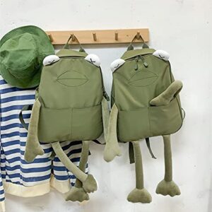 LaurelTree Kawaii Aesthetic Cute Funny Cartoon Frog Backpack Laptop Travel Bag School Students Teens Girls