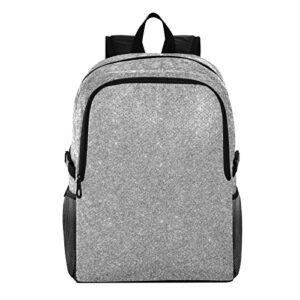 silver white glitter texture silver white sparkling shiny background folded backpack laptop backpack schoolbag daypacks purse casual shoulders bag knapsack college students bookbag