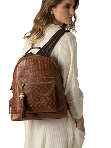 VELEZ Leather Backpack For Women - Brown Laptop Bag 14" - Handbags Purse