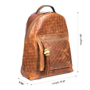 VELEZ Leather Backpack For Women - Brown Laptop Bag 14" - Handbags Purse