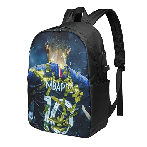 #10 #7 Mbappe King Of France Classic 17 Inch Laptop Backpack Large Capacity College Backpacks School Bookbags For Women Men