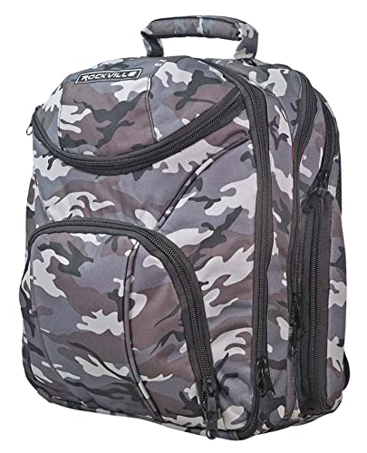 RockvilIe DJ Mixer Case Travel Camo Backpack Bag Fits 19"w x 20"h x 13"d