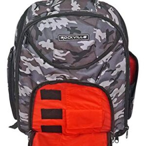 RockvilIe DJ Mixer Case Travel Camo Backpack Bag Fits 19"w x 20"h x 13"d