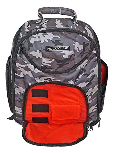 RockvilIe DJ Mixer Case Travel Camo Backpack Bag Fits 19"w x 20"h x 13"d