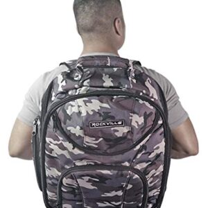 RockvilIe DJ Mixer Case Travel Camo Backpack Bag Fits 19"w x 20"h x 13"d