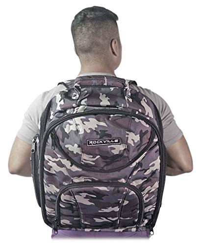 RockvilIe DJ Mixer Case Travel Camo Backpack Bag Fits 19"w x 20"h x 13"d