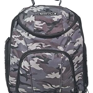 RockvilIe DJ Mixer Case Travel Camo Backpack Bag Fits 19"w x 20"h x 13"d