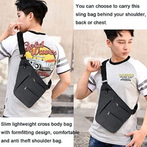 Sling Bag- Small Crossbody Personal Pocket Chest Bag Anti-Thief Cross Body Bags Slim Shoulder Backpack for Men Women