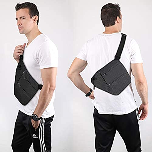 Sling Bag- Small Crossbody Personal Pocket Chest Bag Anti-Thief Cross Body Bags Slim Shoulder Backpack for Men Women