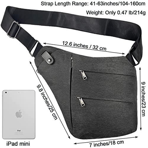 Sling Bag- Small Crossbody Personal Pocket Chest Bag Anti-Thief Cross Body Bags Slim Shoulder Backpack for Men Women