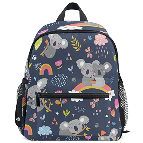 Cute Koala Toddler Backpacks for Kids Preschool Schoolbag Backpack for Girls Anaimsl Foral Rainbow Mini Kindergarten Nursery Bag with Chest Strap