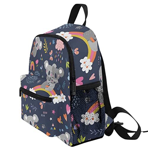 Cute Koala Toddler Backpacks for Kids Preschool Schoolbag Backpack for Girls Anaimsl Foral Rainbow Mini Kindergarten Nursery Bag with Chest Strap