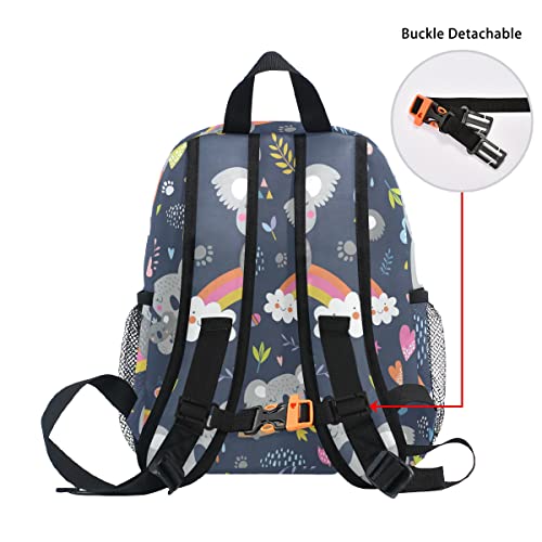 Cute Koala Toddler Backpacks for Kids Preschool Schoolbag Backpack for Girls Anaimsl Foral Rainbow Mini Kindergarten Nursery Bag with Chest Strap