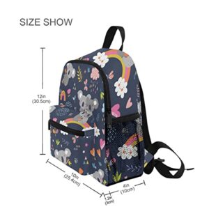 Cute Koala Toddler Backpacks for Kids Preschool Schoolbag Backpack for Girls Anaimsl Foral Rainbow Mini Kindergarten Nursery Bag with Chest Strap