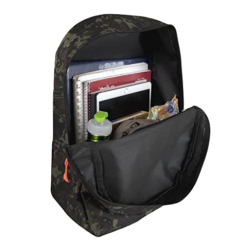 Trail maker Boys Printed Backpack with Pencil Pouch for School, Travel, Hiking, Camping for Kids (Military Camo)